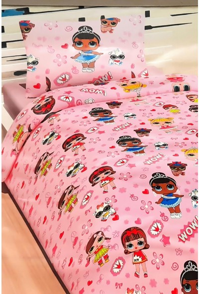 Lemis & Gold 155 x 210 cm Tek Kişilik Nevresim Seti - Pembe