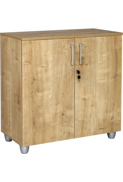 FURNI24 Kilitli Kapaklı Dosya Dolabı 80CM Safir Meşe Rengi