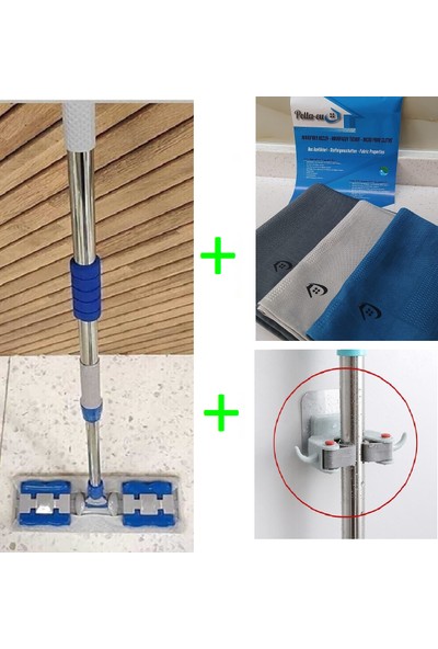 Scratch Anet Teleskopik Saplı Dilediğin Bezi Tak Kullan Mop + Pella Eu Orjinal Temizlik Bezi 3 Lü + Mop As Scratch Anet Teleskopik Saplı Dilediğin Bezi Tak Kullan Mop + Pella Eu Orjinal Temizlik Bezi 3 Lü + Mop As