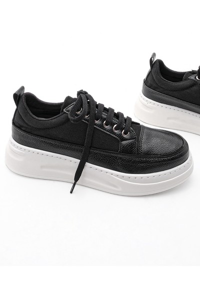 Kadın Sneaker Kalın Taban Bağcıklı Spor Ayakkabı Safez