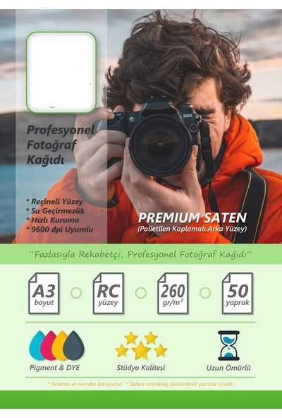 Rovi Rapunzel Satin Fotoğraf Kağıdı - 260gsm - 50yp - A3 Rovi Rapunzel Satin Fotoğraf Kağıdı - 260gsm - 50yp - A3