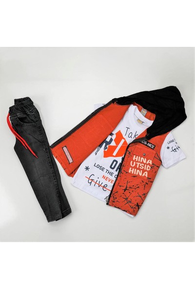 Alg 3lü Yazlık Takım Tişörtlü Yelekli Kot Pantolun