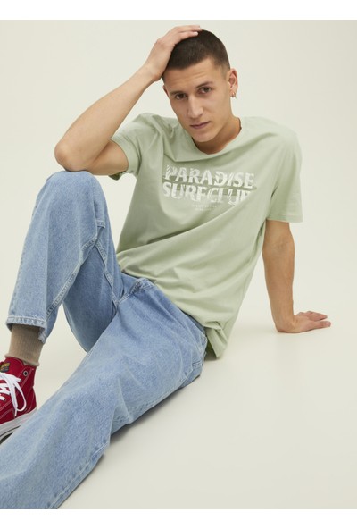 Jack & Jones 12213329_JORBREEZY Tee O Yaka Regular Fit Baskılı Açık Yeşil Erkek T-Shirt Jack & Jones 12213329_JORBREEZY Tee O Yaka Regular Fit Baskılı Açık Yeşil Erkek T-Shirt