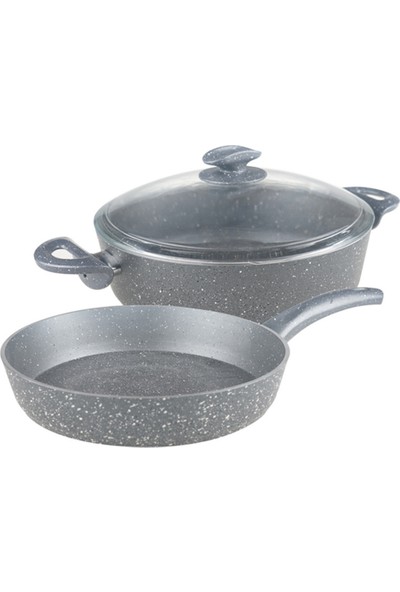 Taşev Scarlett - Tencere ve Tava Seti Gri Taşev Scarlett - Tencere ve Tava Seti Gri