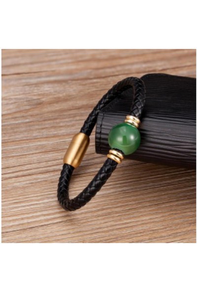 Tonstyle TS001671 Yeşil Akik-Gold 21 cm P.ç+D.taş.deri
