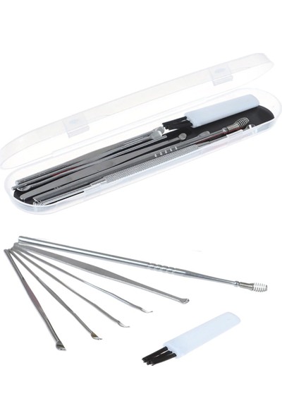 Safestore 6 Parça Paslanmaz Çelik Kulak Balmumu Toplayıcı Çıkarıcı Temizleyici Bakımı Çubuk Seti