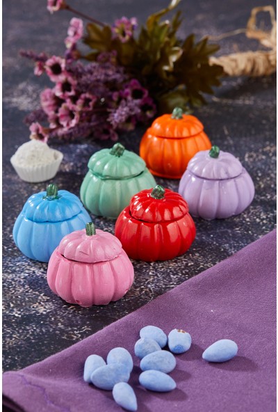 Blue Çarşım Blue Avm Bahar Serisi Kabak Motifli Sunumluk ve Lokumluk Rengarenk