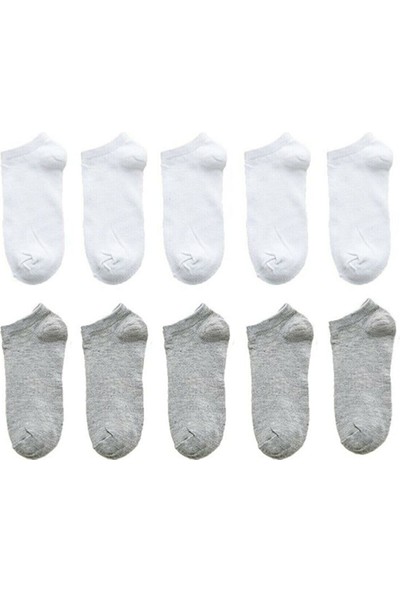 Meguca Socks Meguca Socks unisex Pamuklu Spor Patik Çorap Beyaz ve Gri 10'lu Paket Meguca Socks Meguca Socks unisex Pamuklu Spor Patik Çorap Beyaz ve Gri 10'lu Paket