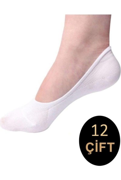 Meguca Socks Unisex Pamuklu Beyaz Babet Çorap 12 Çift Meguca Socks Unisex Pamuklu Beyaz Babet Çorap 12 Çift