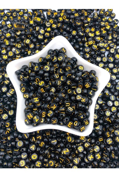 Çarşı Shop Harf Boncuk 4 x 7mm Yassı Siyah Üzeri Sarı Harf Boncuk 100 Adet Çarşı Shop Harf Boncuk 4 x 7mm Yassı Siyah Üzeri Sarı Harf Boncuk 100 Adet