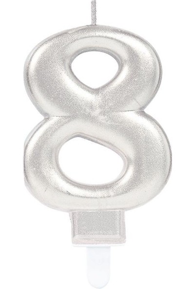 Rc Power 8 Rakamı Mum Gümüş Renk