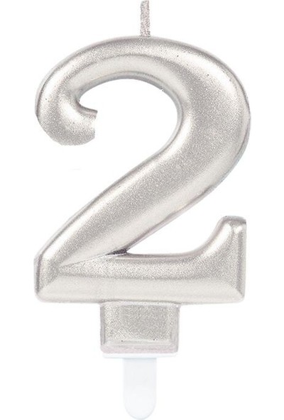 Rc Power 2 Rakamı Mum Gümüş Renk