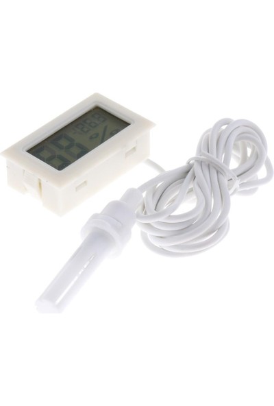 Cynthia Prob Beyaz Prob ile LCD Dijital Sürüngen Termometre Higrometre (Yurt Dışından)