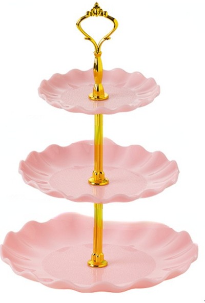 Love Home Avrupa Tarzı 3 Katmanlı Şeker, Kek, Meyve Sunum Tabağı (Yurt Dışından)