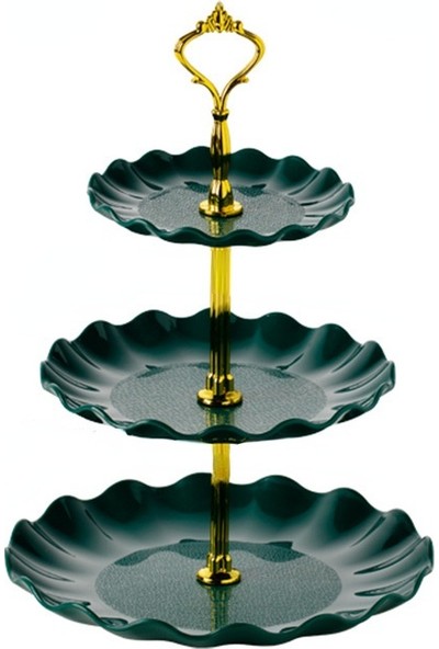 Love Home Avrupa Tarzı 3 Katmanlı Şeker, Kek, Meyve Sunum Tabağı (Yurt Dışından)