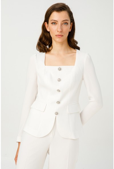 Ekol Süs Düğmeli Takım Ceket