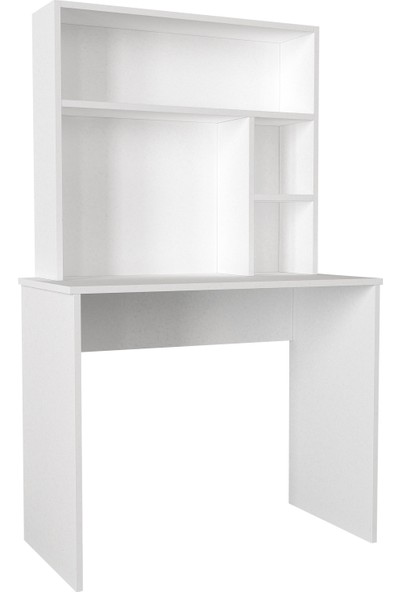 Dorpek Harris Raflı Arka Panelli Çalışma Masası Beyaz Dorpek Harris Raflı Arka Panelli Çalışma Masası Beyaz