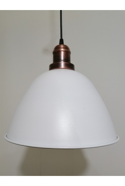 Riolight Retro Beyaz Içi Beyaz Tekli Metal Sarkıt Çap: 28CM Riolight Retro Beyaz Içi Beyaz Tekli Metal Sarkıt Çap: 28CM