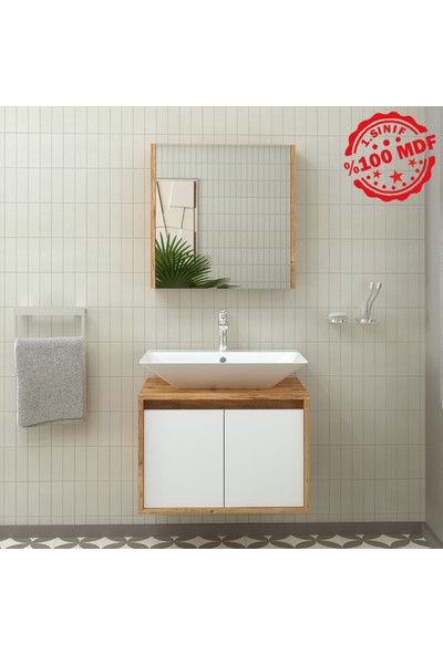 Banos Banyo Roomart Tm7.2 Ayaksız 2 Kapaklı Lavabolu Ahşap-Mat Beyaz Mdf 65 cm Banyo Dolabı + Aynalı Banyo Üst Dolabı Banos Banyo Roomart Tm7.2 Ayaksız 2 Kapaklı Lavabolu Ahşap-Mat Beyaz Mdf 65 cm Banyo Dolabı + Aynalı Banyo Üst Dolabı