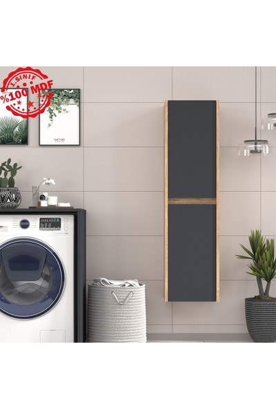 Banos Banyo Roomart Bd2 Ayaksız 2 Kapaklı Ahşap-Antrasit 130 x 35 cm Banyo Boy Dolabı BANOS1705 Banos Banyo Roomart Bd2 Ayaksız 2 Kapaklı Ahşap-Antrasit 130 x 35 cm Banyo Boy Dolabı BANOS1705