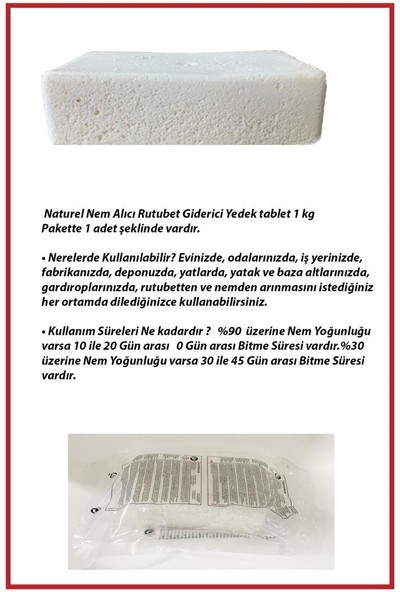 Saban 1 Kg. Nem Alıcı Yedek Tablet Naturel Saban 1 Kg. Nem Alıcı Yedek Tablet Naturel