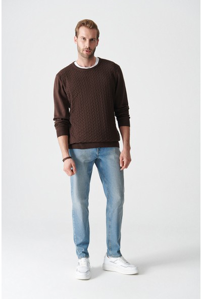 Avva Erkek Açık Mavi Comfort Slim Fit Jean Pantolon E003520 Avva Erkek Açık Mavi Comfort Slim Fit Jean Pantolon E003520