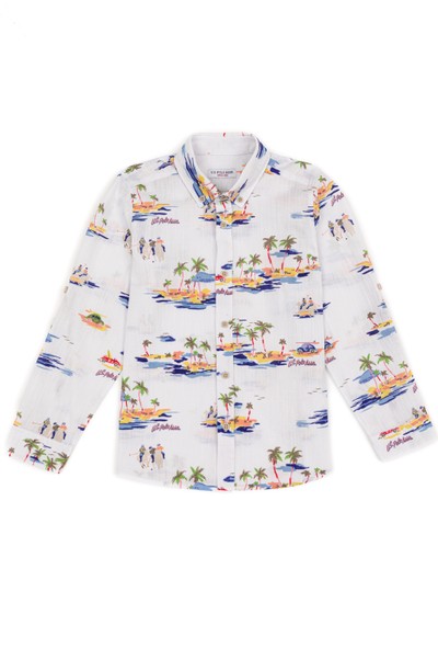 U.S. Polo Assn. Erkek Çocuk Krem Gömlek Uzunkol 50246585-VR071