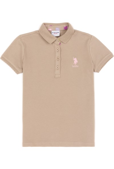 U.S. Polo Assn. Kız Çocuk Haki T Shirt Basic 50246800-VR027 U.S. Polo Assn. Kız Çocuk Haki T Shirt Basic 50246800-VR027