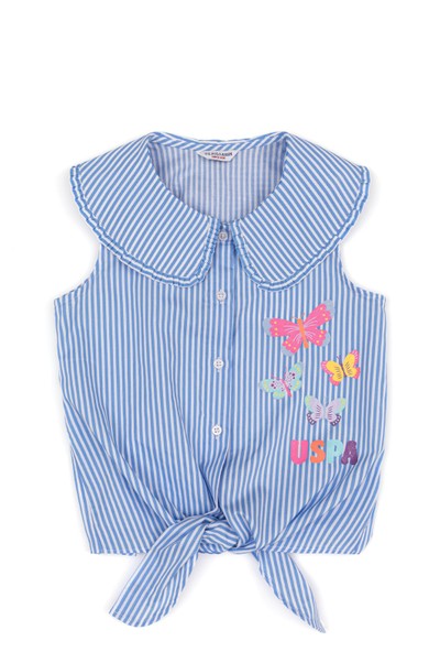 U.S. Polo Assn. Kız Çocuk Açık Mavi Gömlek Uzunkol 50247870-VR003