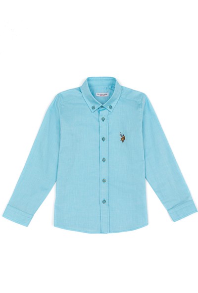 U.S. Polo Assn. Erkek Çocuk Turkuaz Gömlek Uzunkol Basic 50247649-VR093 U.S. Polo Assn. Erkek Çocuk Turkuaz Gömlek Uzunkol Basic 50247649-VR093