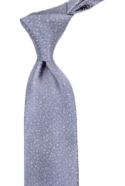 La Pescara Gri Kendinden Desen Mendilli Klasik Kravat KK10960