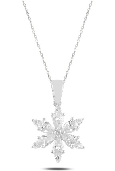 Wide Lotus Çiçeği Kolye 925 Ayar Gümüş Kolye