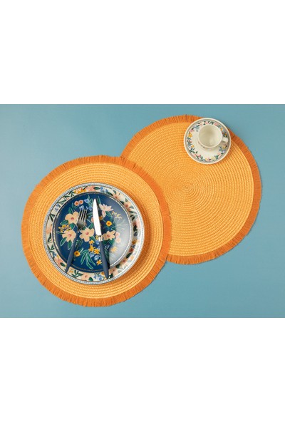 English Home Festival Polyester 2'li Amerikan Servis 38 cm Turuncu