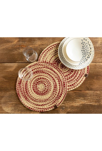 English Home Marsia Jüt 2'li Amerikan Servis 35 cm Kırmızı