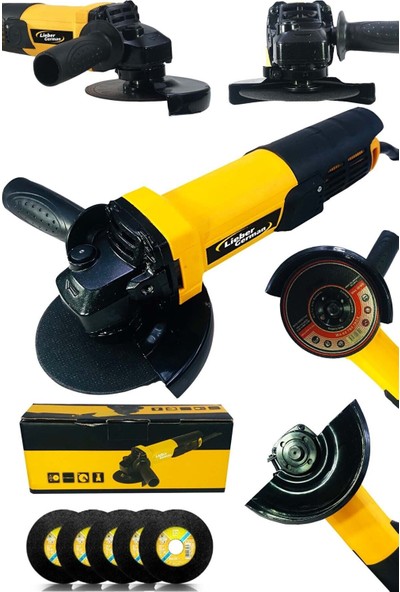 Lieber German 3500 Watt 115-125 mm Tam Profesyonel Bakır Sargılı Sprel Taşlama Makinesi Avuç Içi Taşlama Makinesi 5 Adet Metal Kesme Disk Hediyeli Lieber German 3500 Watt 115-125 mm Tam Profesyonel Bakır Sargılı Sprel Taşlama Makinesi Avuç Içi Taşlama Makinesi 5 Adet Metal Kesme Disk Hediyeli