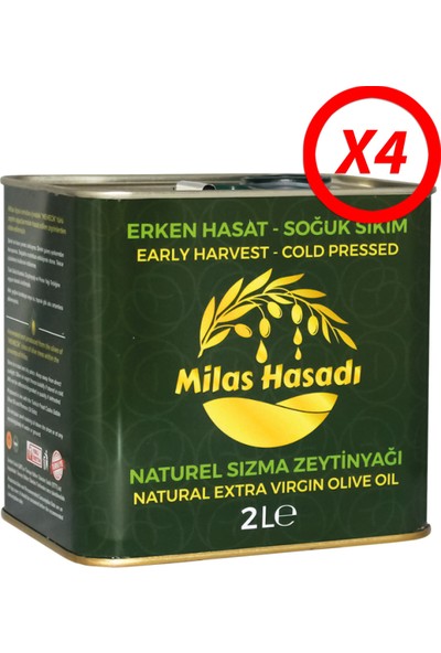 Erken Hasat Soğuk Sıkım Zeytinyağı 2 Lt (4'lü Set Erken Hasat Soğuk Sıkım Zeytinyağı 2 Lt (4'lü Set