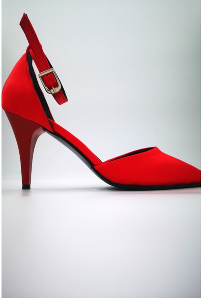 Bbt Napoli | Kırmızı Saten Topuklu Ayakkabı