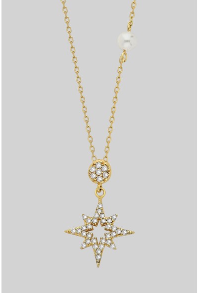So CHIC Kuzey Yıldızı 18 Ayar Sarı Altın Kaplama 45 cm Gümüş Kolye So CHIC Kuzey Yıldızı 18 Ayar Sarı Altın Kaplama 45 cm Gümüş Kolye