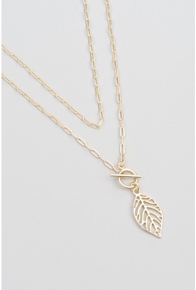 So CHIC 18 Ayar Sarı Altın Kaplama Gümüş 41 cm Yaprak Figürlü Kolye So CHIC 18 Ayar Sarı Altın Kaplama Gümüş 41 cm Yaprak Figürlü Kolye