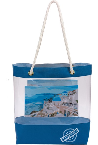Funny Design Mediterranean Santorini Tote Çanta Funny Design Mediterranean Santorini Tote Çanta