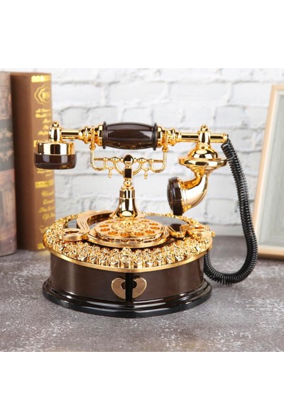 TamamElek Nostaljik Antika Telefon Müzik Kutusu Çekmeceli TamamElek Nostaljik Antika Telefon Müzik Kutusu Çekmeceli
