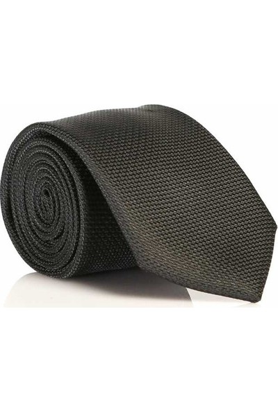 Siyah Slim Fit Düz Renk Dokuma Kravat Siyah Slim Fit Düz Renk Dokuma Kravat