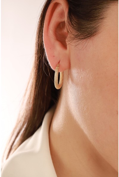 Aydın Kuyumculuk 14 Ayar Altın,lazerli Halka Küpe AGKP412 Aydın Kuyumculuk 14 Ayar Altın,lazerli Halka Küpe AGKP412