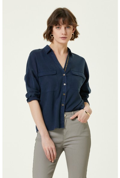 Network Basic Fit Lacivert Gömlek