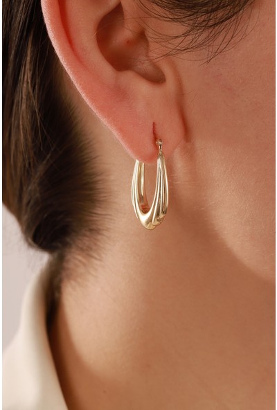 Aydın Kuyumculuk 14 Ayar Altın,damla U Küpe AGKP418