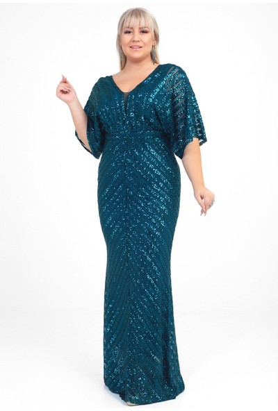 Ottoban Pulpayet Astarlı B.b Uzun Abiye Elbise Yeşil Ottoban Pulpayet Astarlı B.b Uzun Abiye Elbise Yeşil