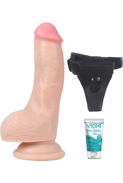 16 cm Kemerli Anal Vajinal Strap On Penis+Jel 16 cm Kemerli Anal Vajinal Strap On Penis+Jel