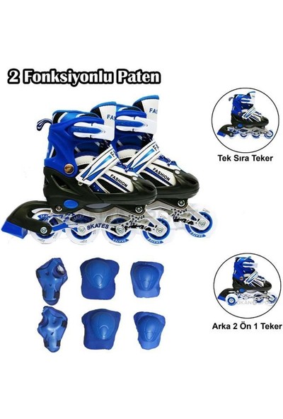 Liggo Çift Sıra Ayarlanabilir Çocuk Pateni+Koruma Liggo Çift Sıra Ayarlanabilir Çocuk Pateni+Koruma