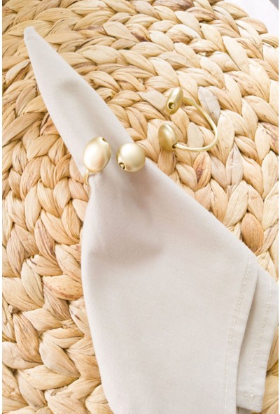 E-Sanat Evi 6 Adet Mercury Gold Metal Halkalı Peçete Yüzüğü