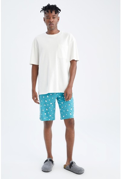 DeFacto Defacto Fit Regular Fit Desenli Şort U6060AZ22SM